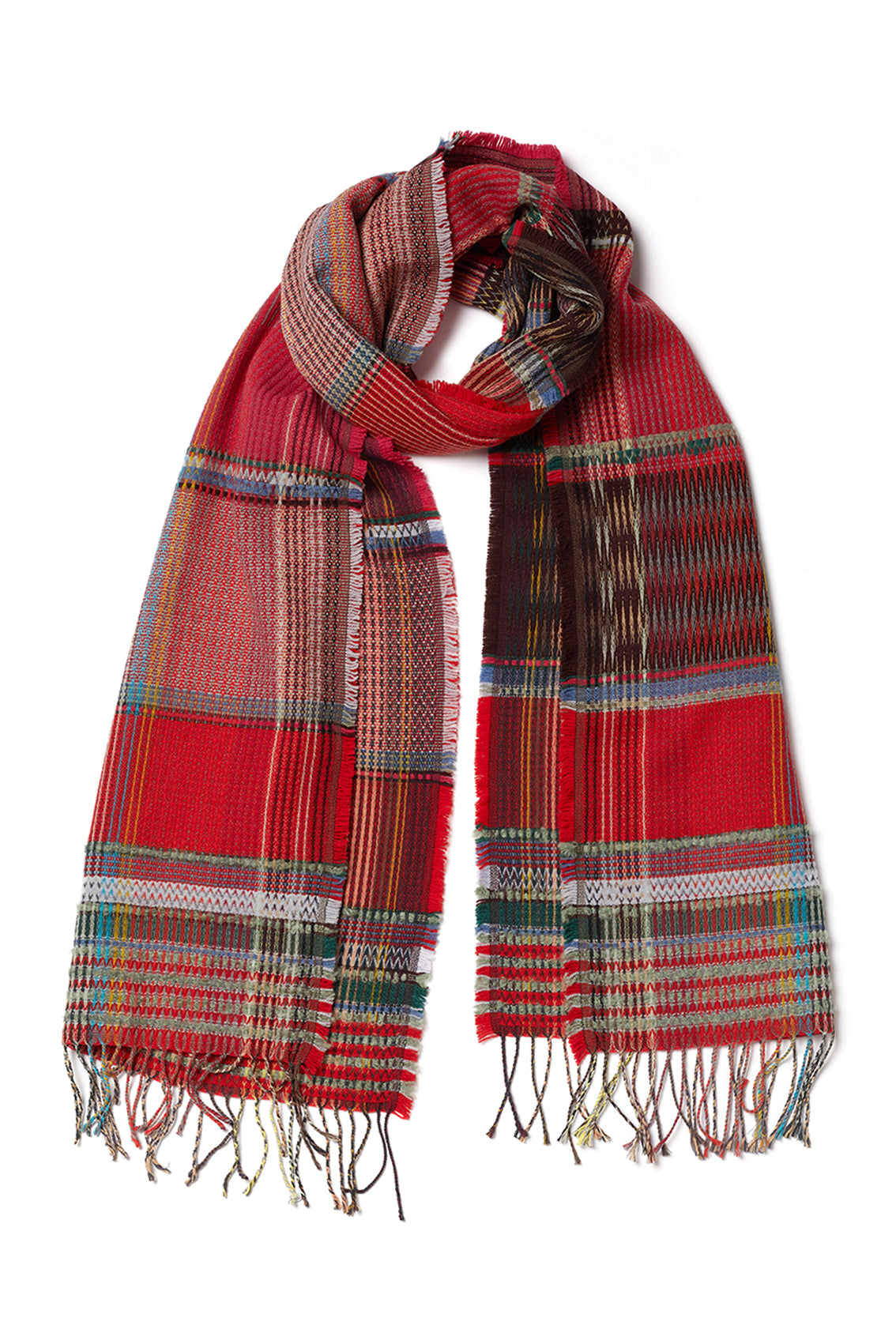Ortensia Ruby | Woven Lambswool Mohair Wrap Scarf – Wallace Sewell
