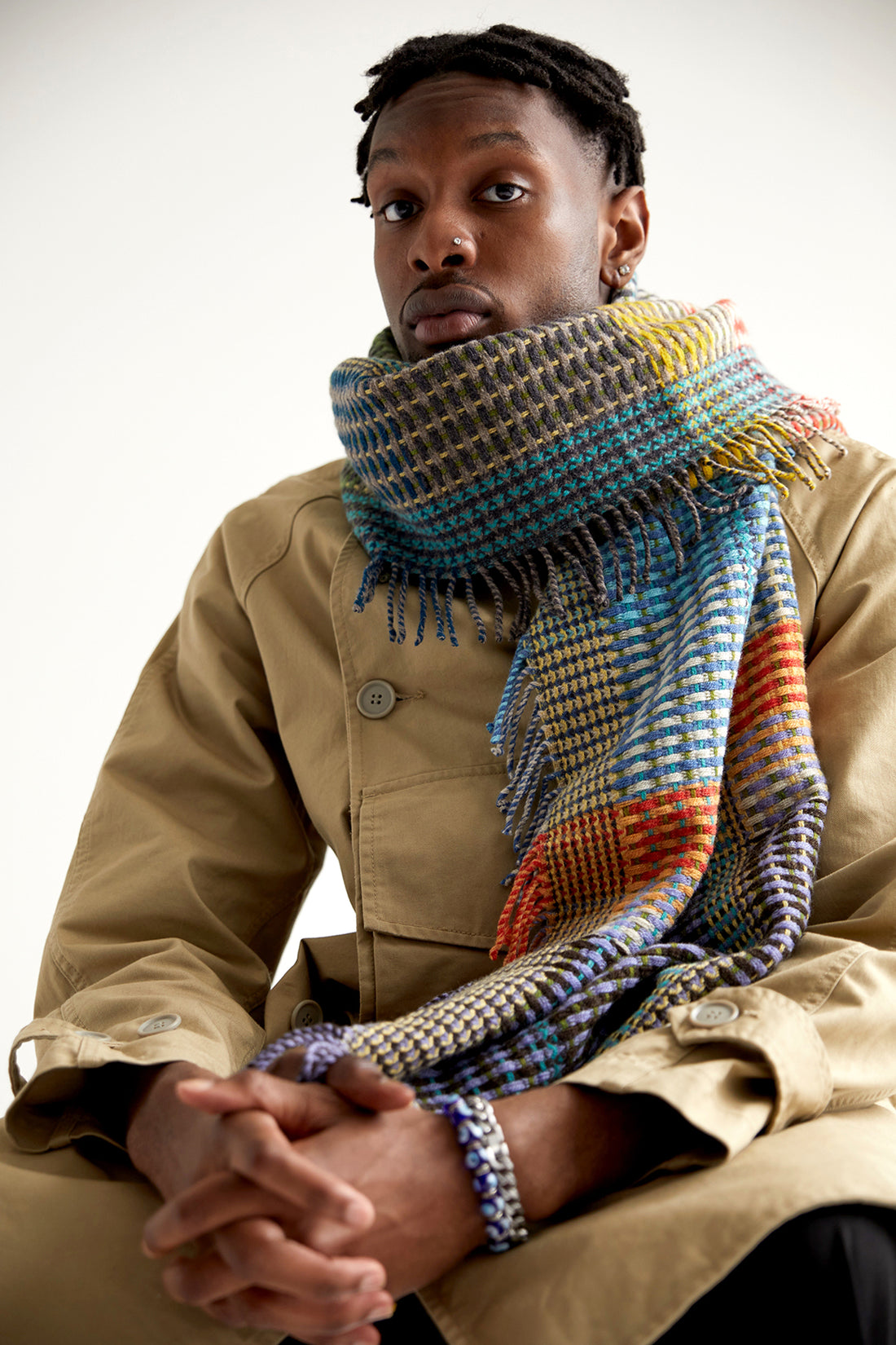 Hertha Basket Weave Wrap | Woven Merino Lambswool Blanket Wrap ...